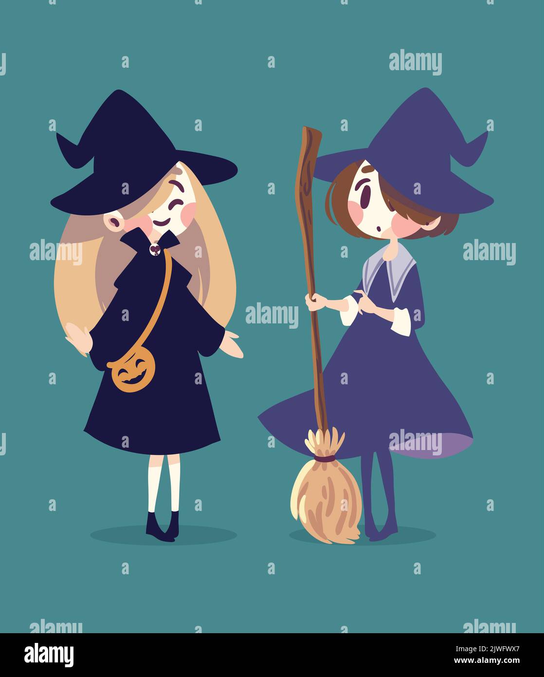 set of halloween witches Stock Vector Image & Art - Alamy