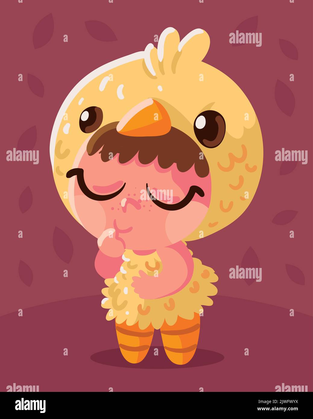 cute girl in chicken costume halloween Stock Vector Image & Art - Alamy