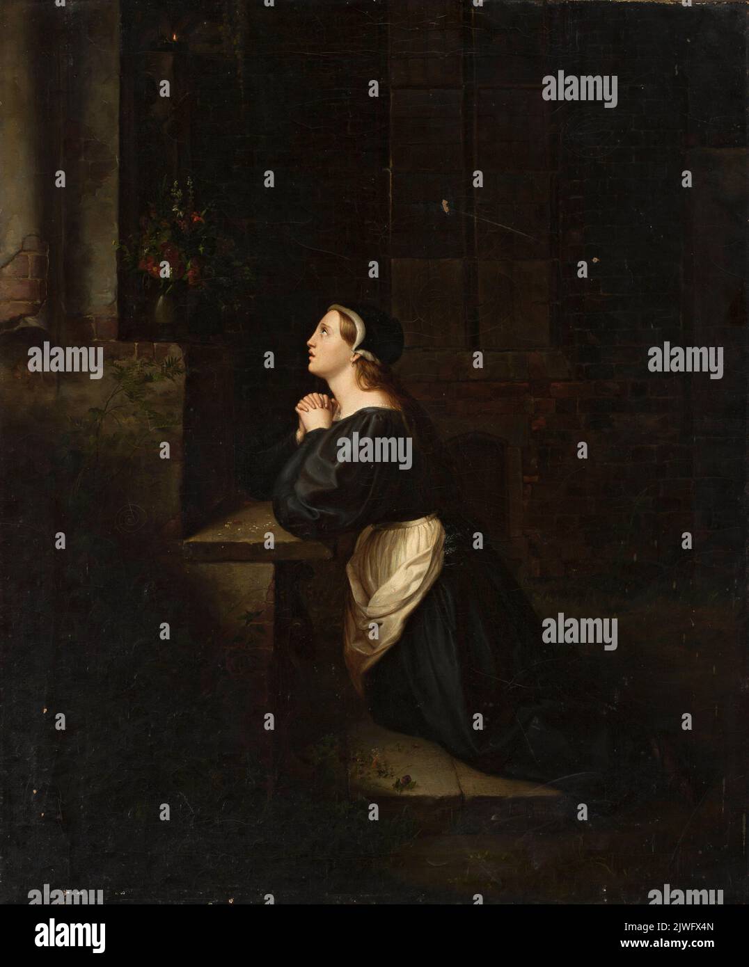 Prayer. Ratti, Eduard (1816-?), painter Stock Photo - Alamy