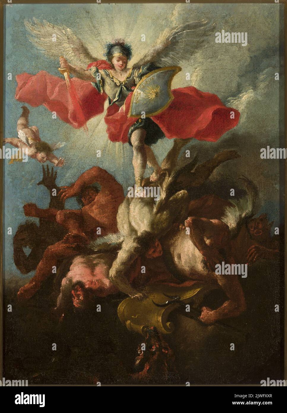 St. Michael Archangel hurls the rebellious angels down to the abyss ...