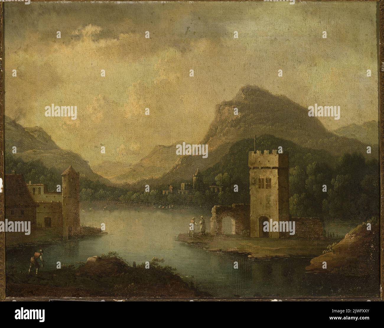 Romantic landscape with architecture. Bemmel, Johann Christoph von ...