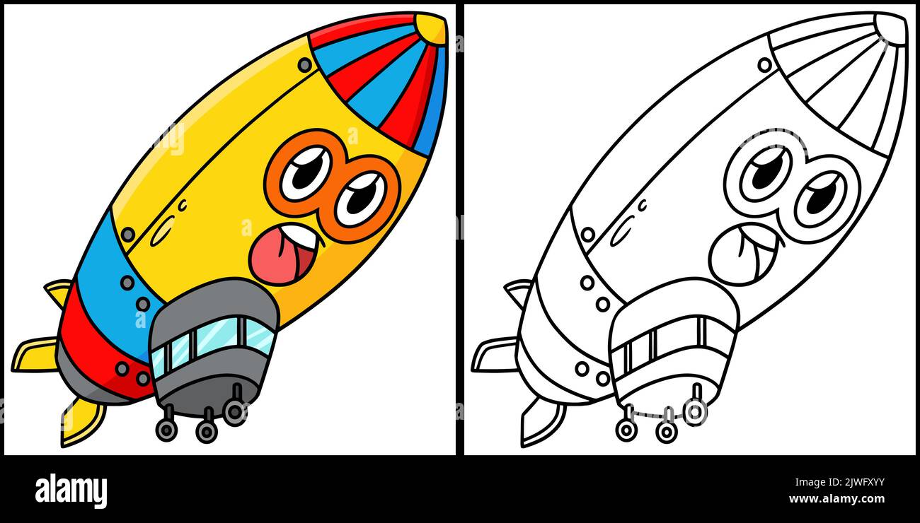 Dirigible balloon hand drawn clipart hi-res stock photography and ...