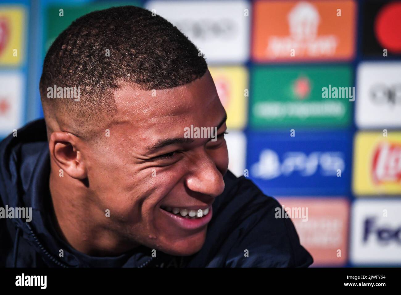 Kylian MBAPPE of PSG during the UEFA Champions League press conference ...