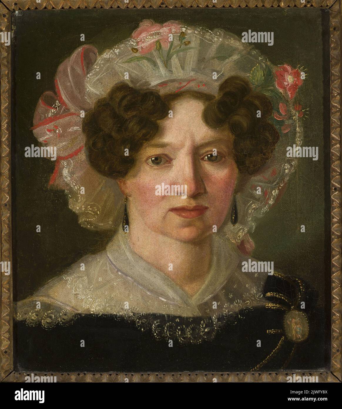 Portrait of a lady in a cap. unknown, painter Stock Photo - Alamy