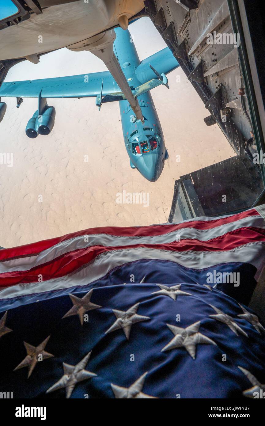 A U.S. Air Force B-52H Stratofortress, assigned to the 5th Bomb Wing ...