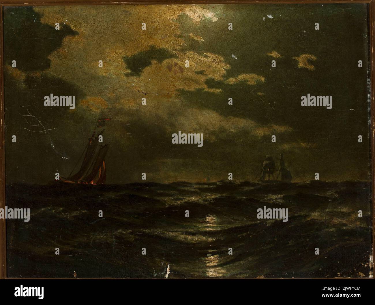 Marine landscape with sail boats. unknown, painter Stock Photo - Alamy