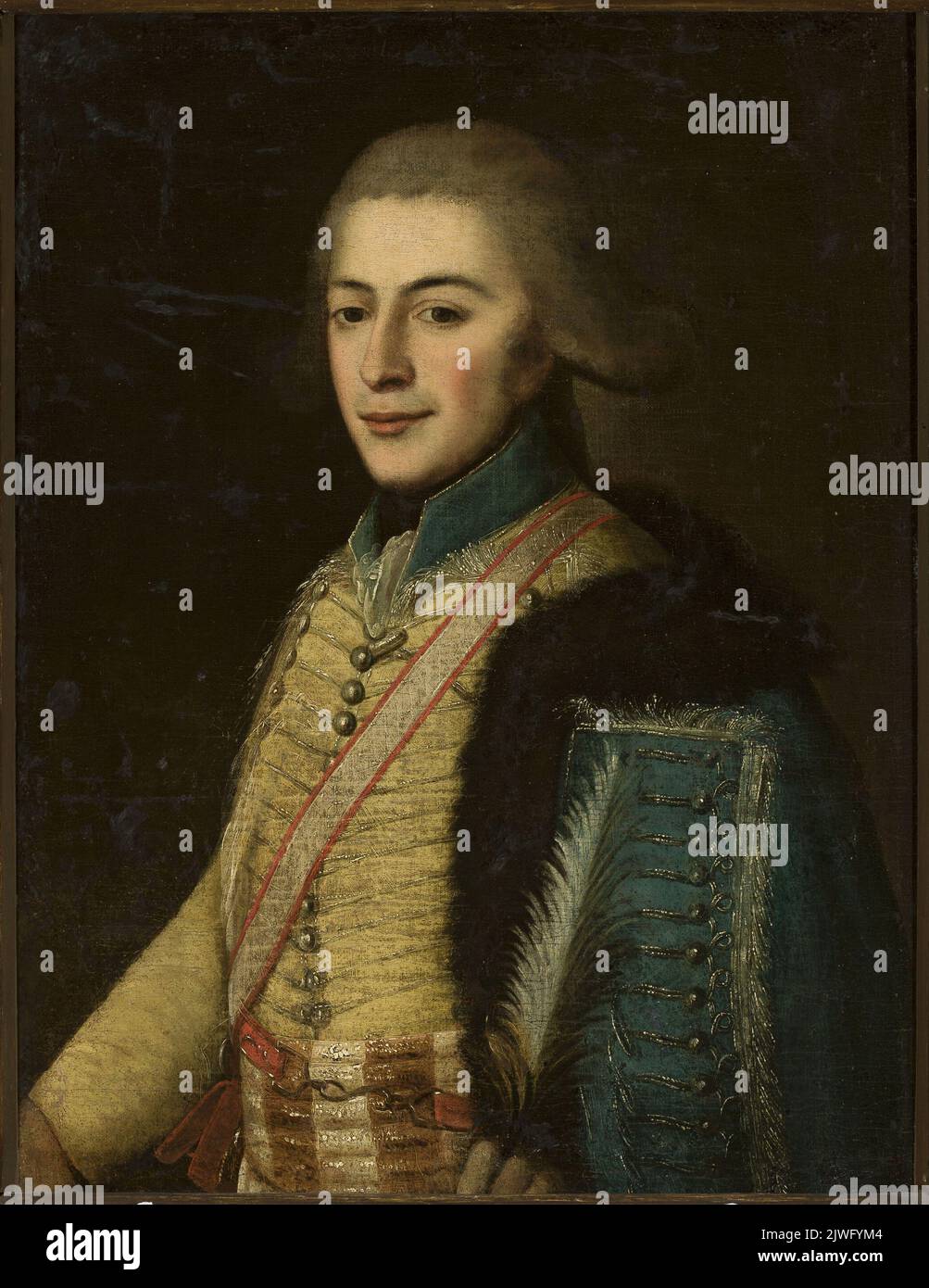 Portrait of a young man in a uniform. unknown, painter Stock Photo - Alamy