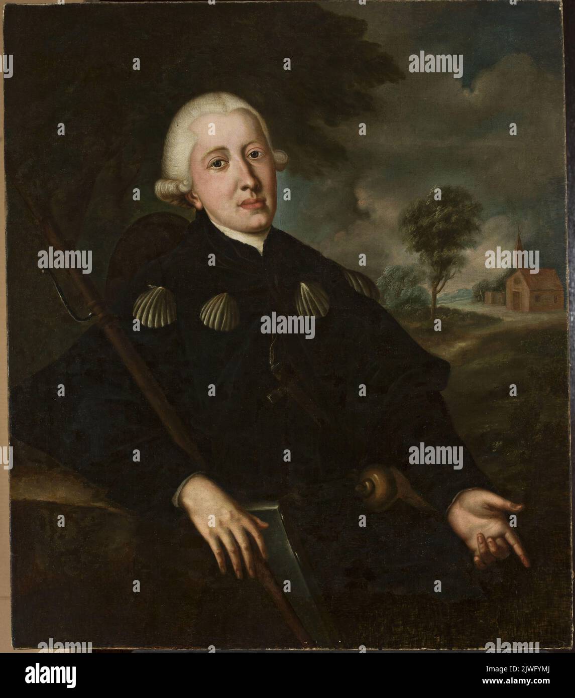 Portrait of Mr. Brown in a pilgrim’s attire. nieznany malarz angielski ...