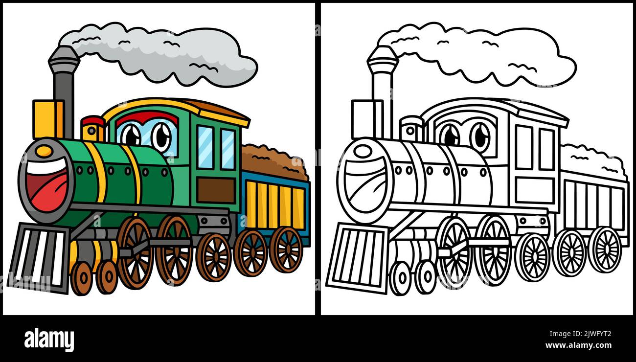 Steam locomotive hand drawn clipart hi-res stock photography and images - Alamy