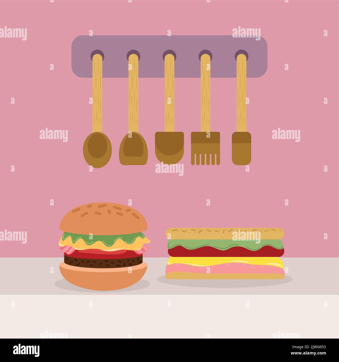 cooking fast food Stock Vector Image & Art - Alamy