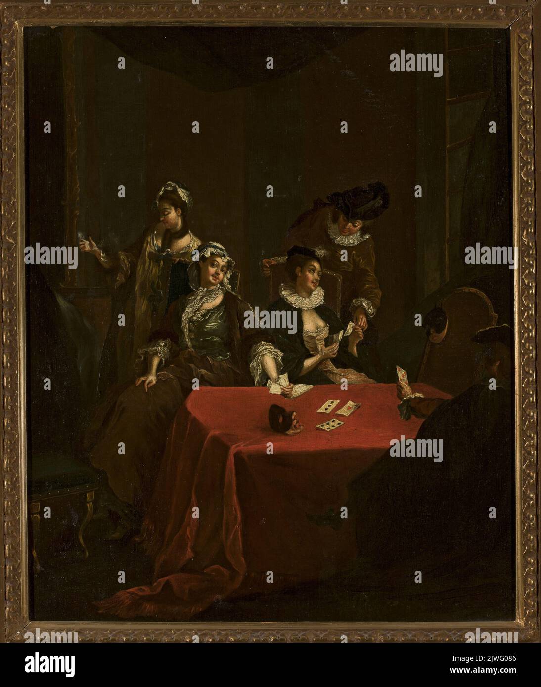 Playing cards. Malarz francuski XVIII w., painter Stock Photo - Alamy