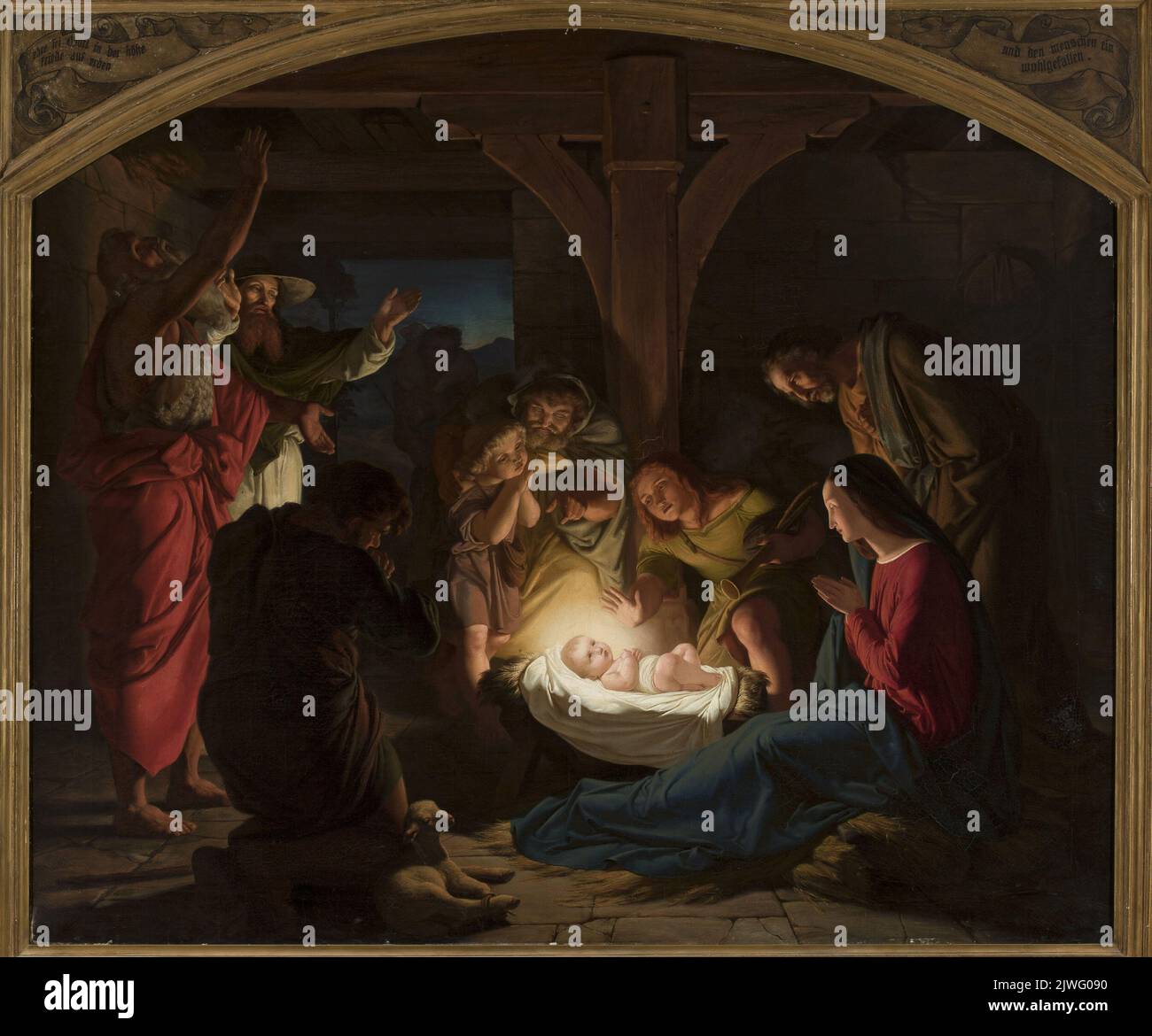 Adoration of the Shepherds. Bräuer, Albrecht (1830-1897), painter Stock Photo - Alamy