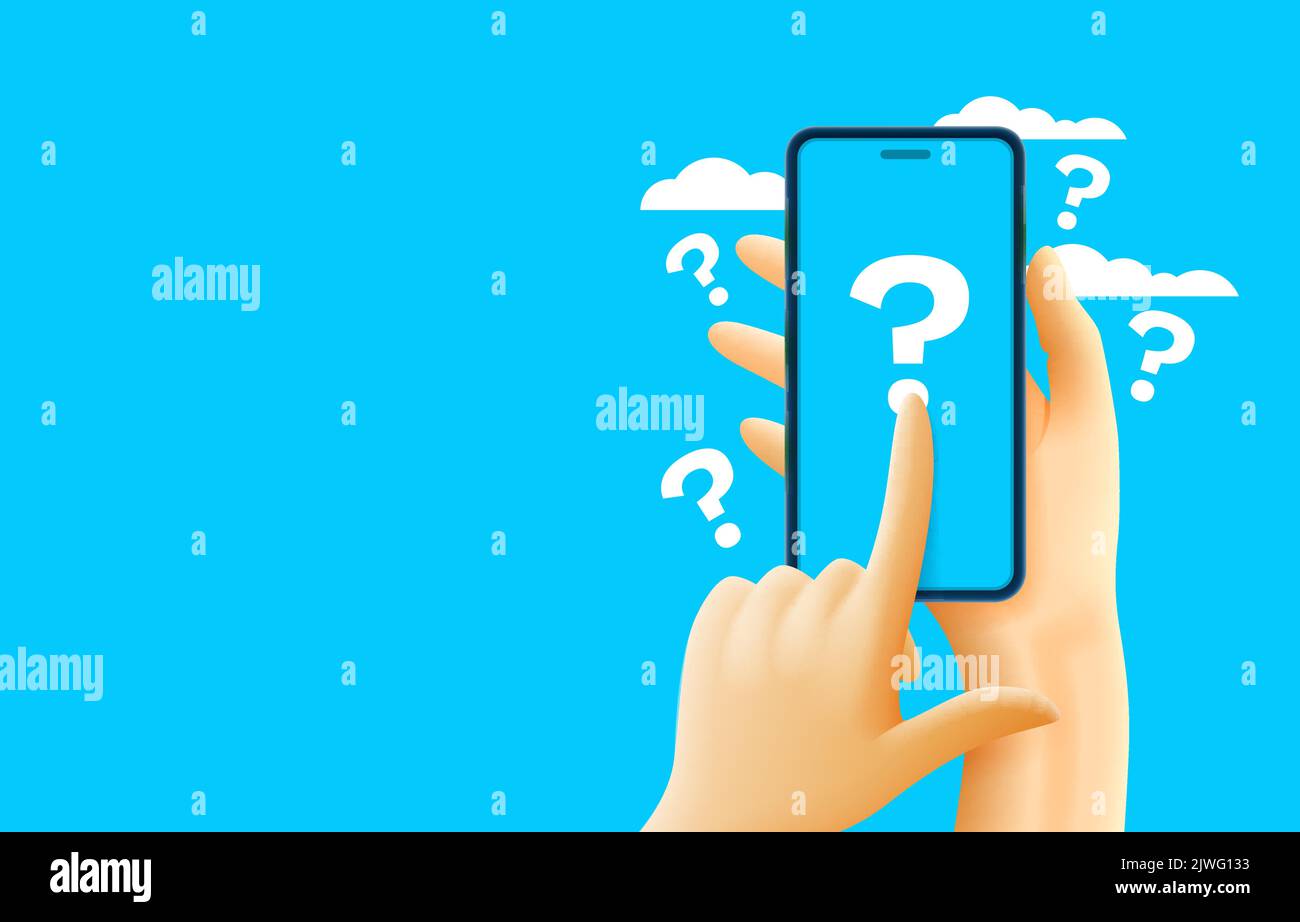 Smart phone app service, question action online, problem blank. Vector ...
