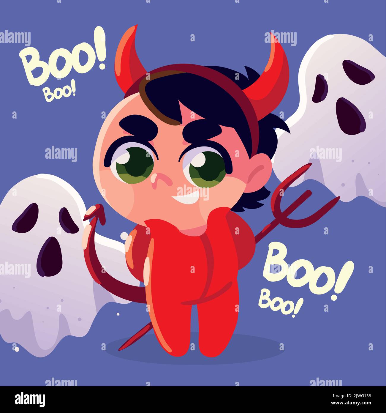 boy wearing devil costume Stock Vector Image & Art - Alamy