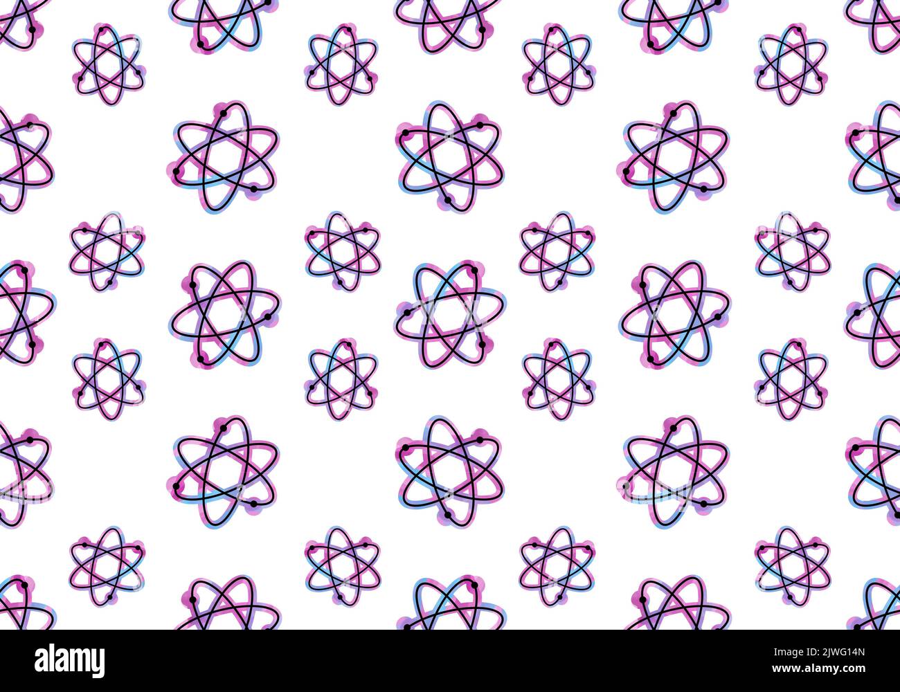 Back to school seamless cartoon atom pattern for kids clothes print and ...