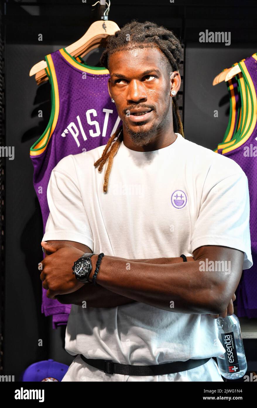 Jimmy Butler and Chris Brickley at NBA Store in Paris Stock Photo - Alamy