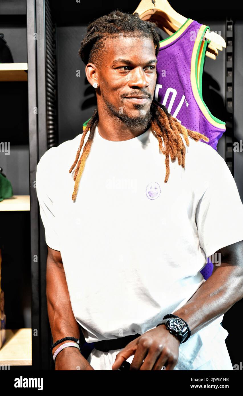 Jimmy Butler and Chris Brickley at NBA Store in Paris Stock Photo - Alamy