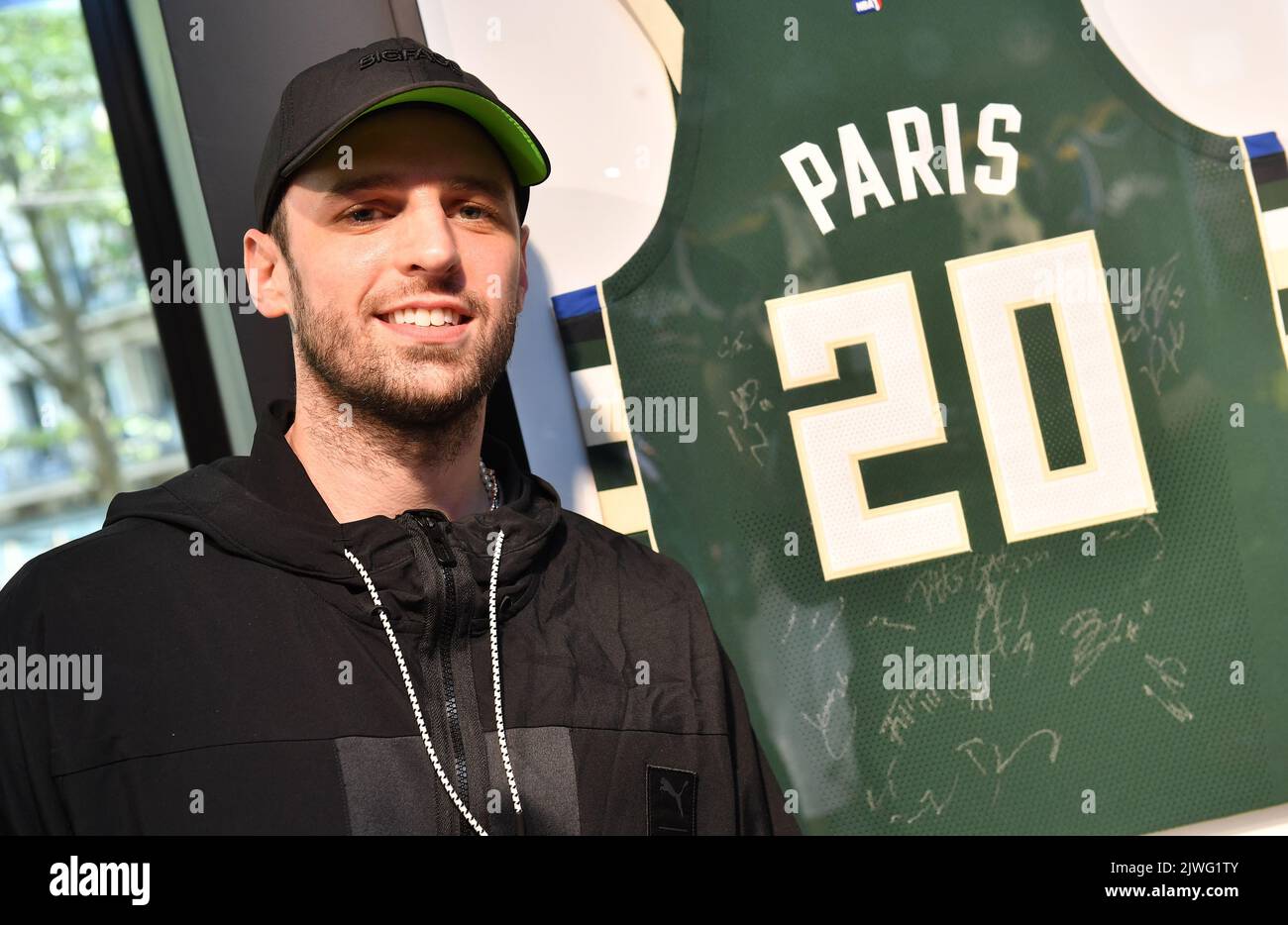 Jimmy Butler and Chris Brickley at NBA Store in Paris Stock Photo - Alamy