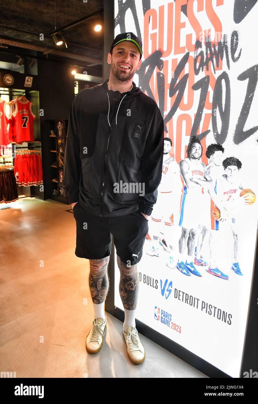 Jimmy Butler and Chris Brickley at NBA Store in Paris Stock Photo - Alamy