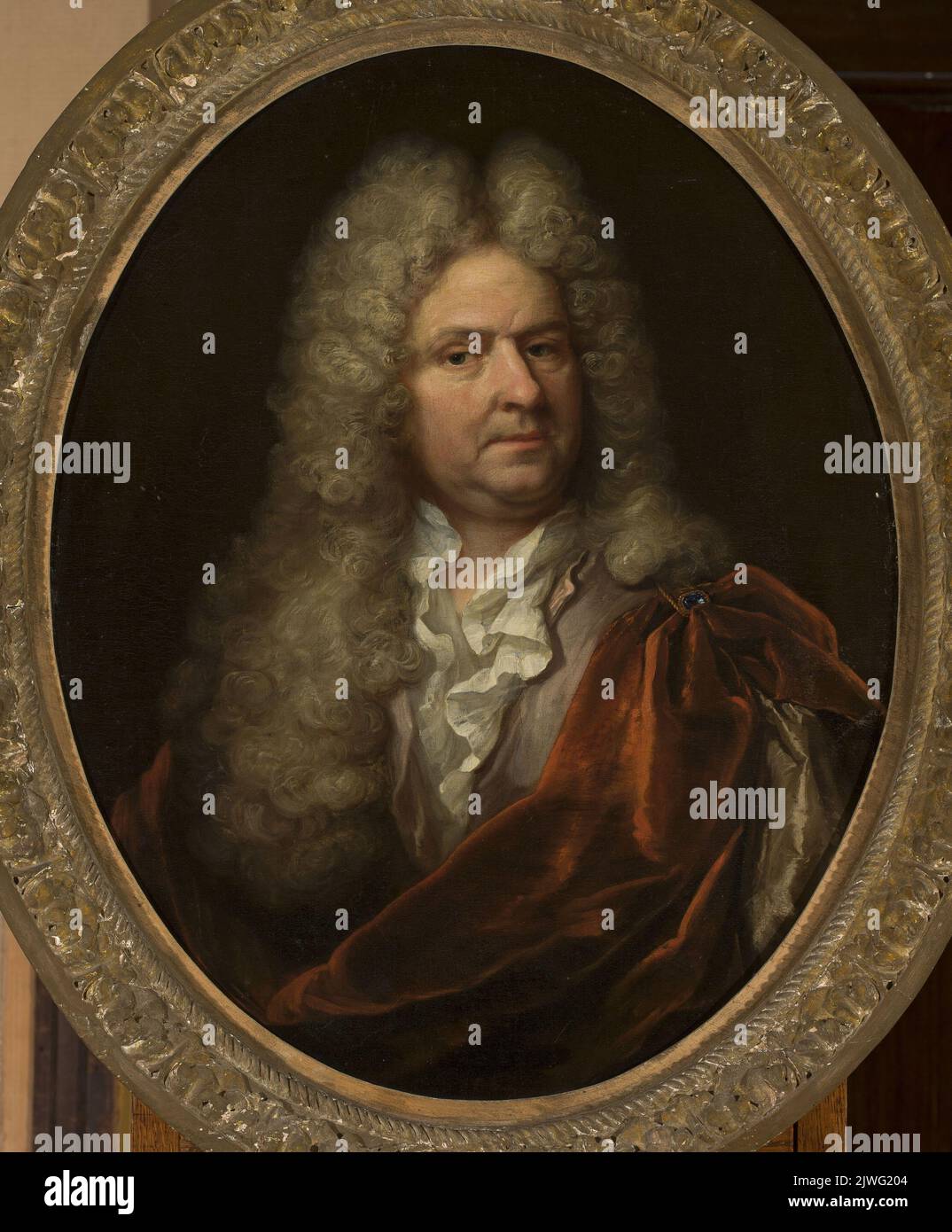Portrait of a man in a wig. Malarz francuski XVII/XVIII w., painter Stock Photo - Alamy