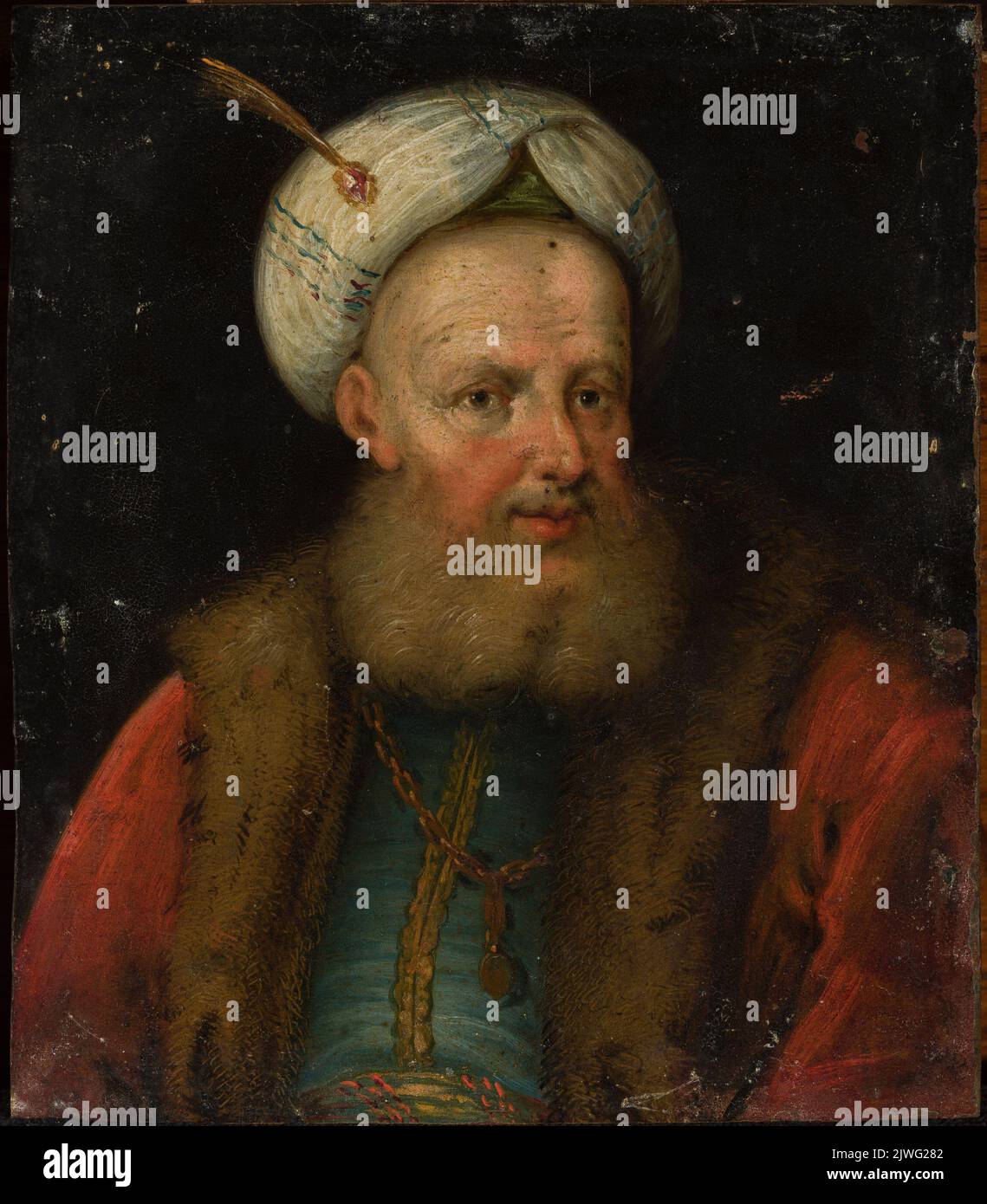 Portrait of a Turk in a red cloak. unknown, painter Stock Photo - Alamy