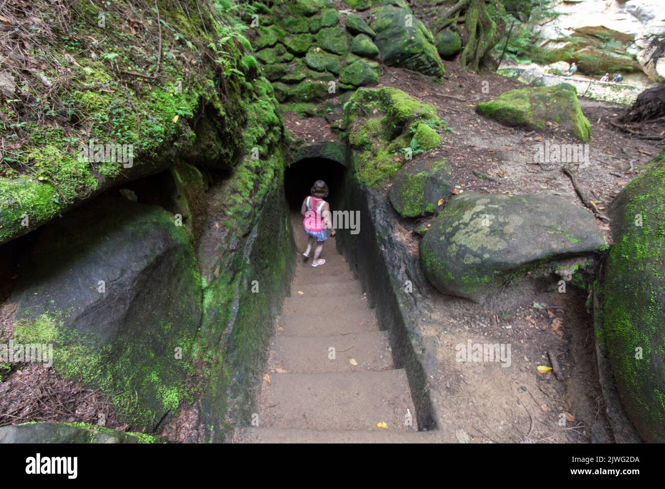 Old Man's Cave in Summer, Hocking Hills State Park, Ohio Stock Photo ...