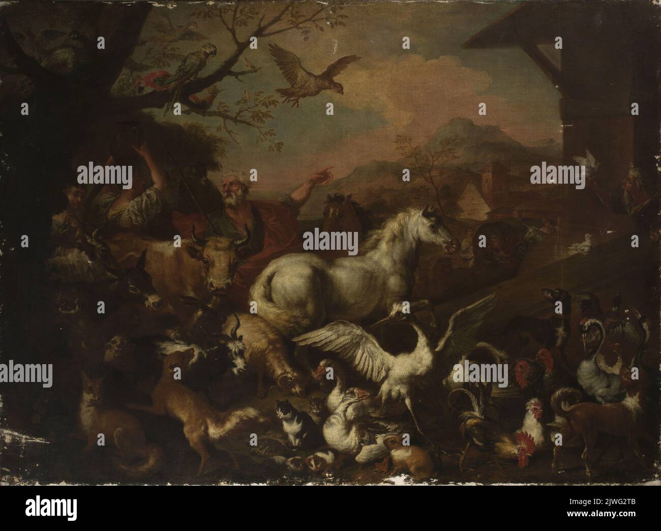 In front of Noah's Ark. Scorza, Sinibaldo (1589-1631), painter Stock ...