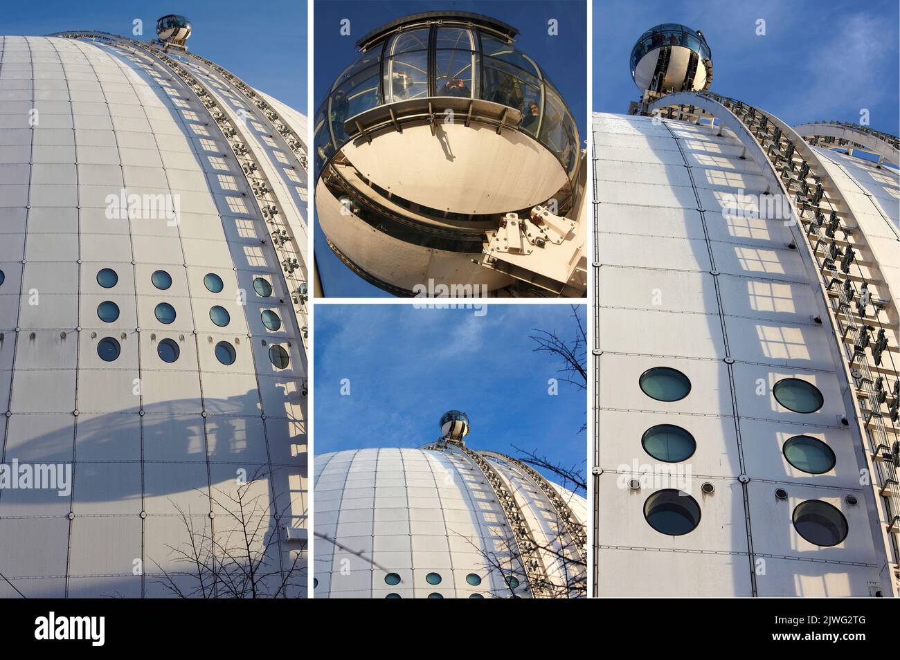 Globen, Ericsson Globe, with SkyView funicular railway, Johanneshov ...