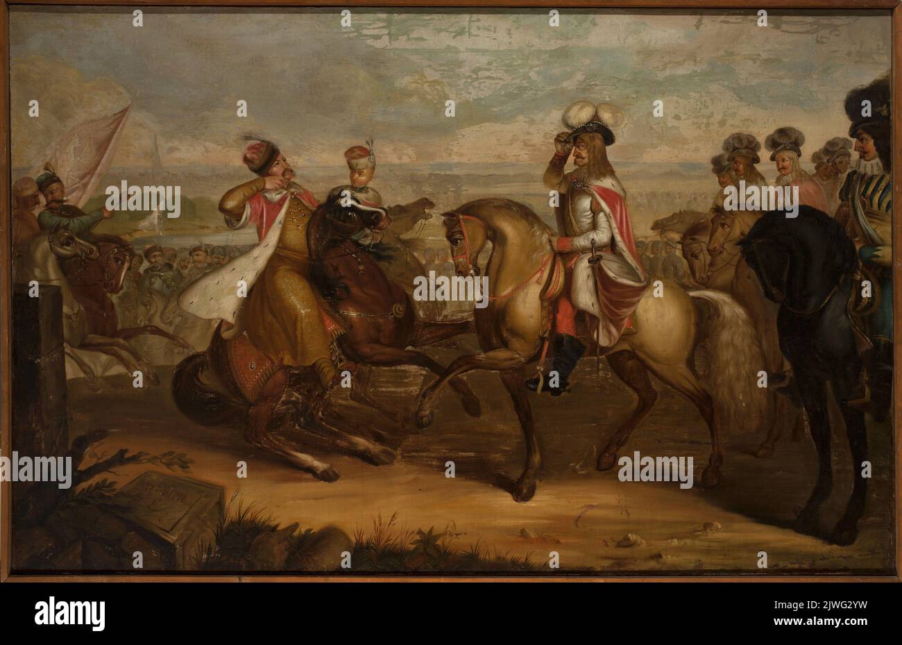 King John III Sobieski meets emperor Leopold at Vienna, replica. Damel ...