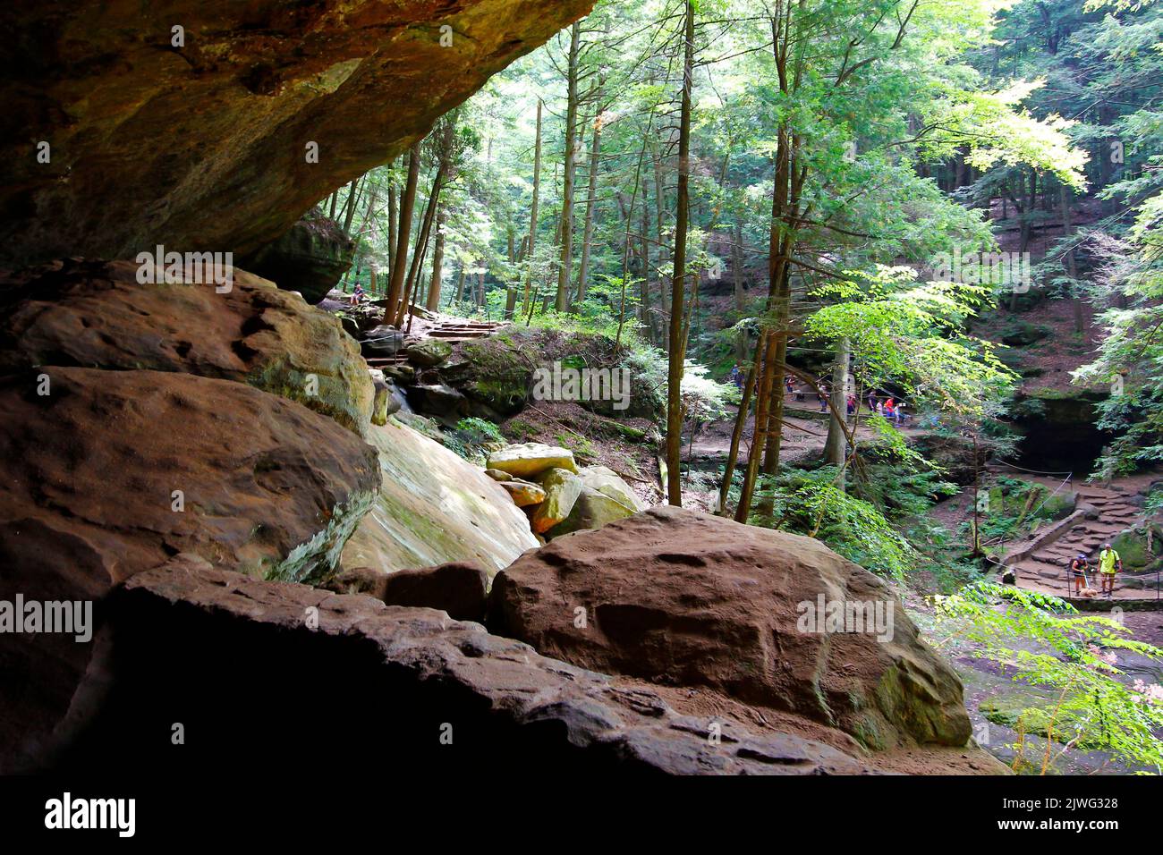 Old Man's Cave in Summer, Hocking Hills State Park, Ohio Stock Photo ...