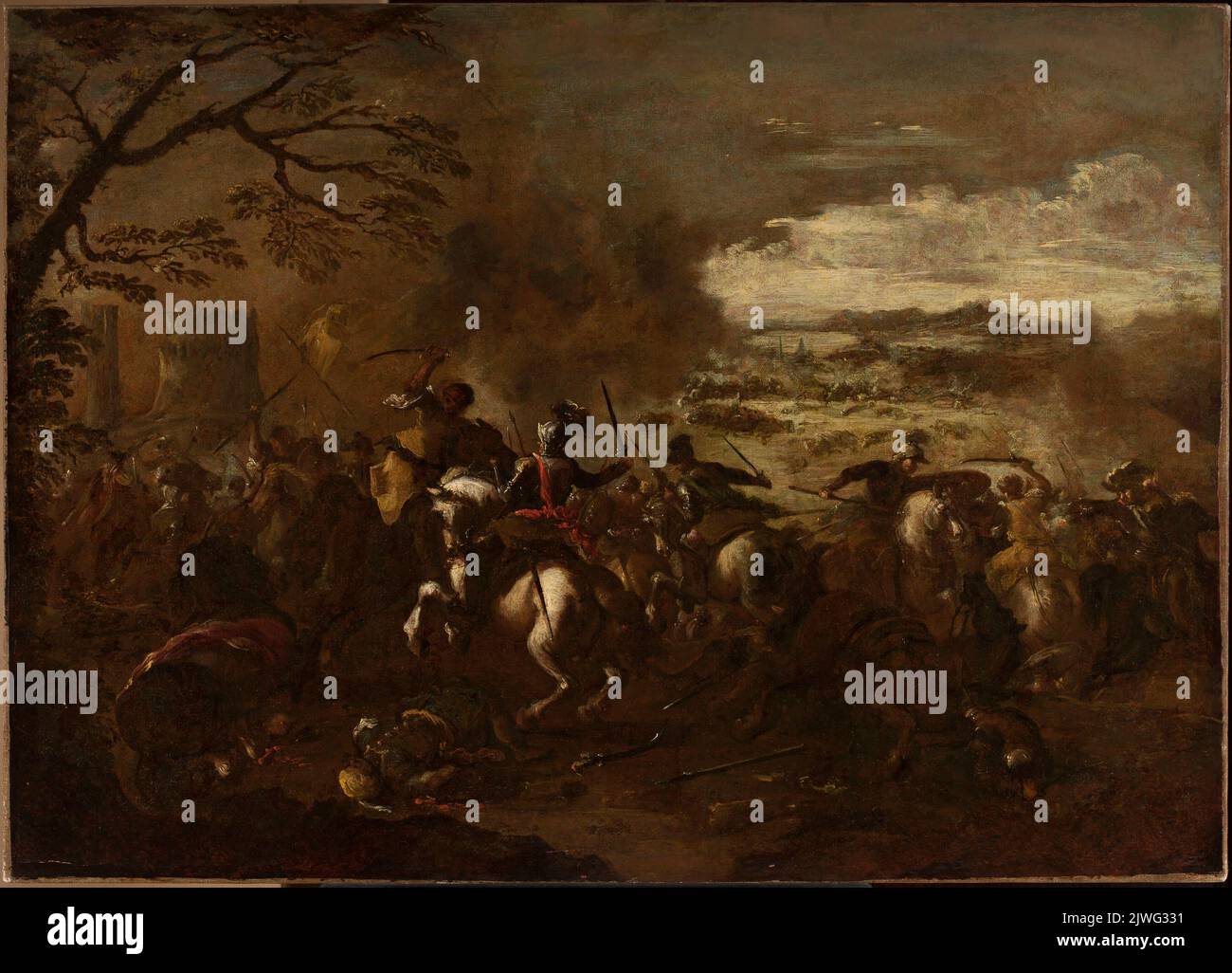 A battle scene. Simonini, Francesco (1686-ca 1755), painter Stock Photo ...