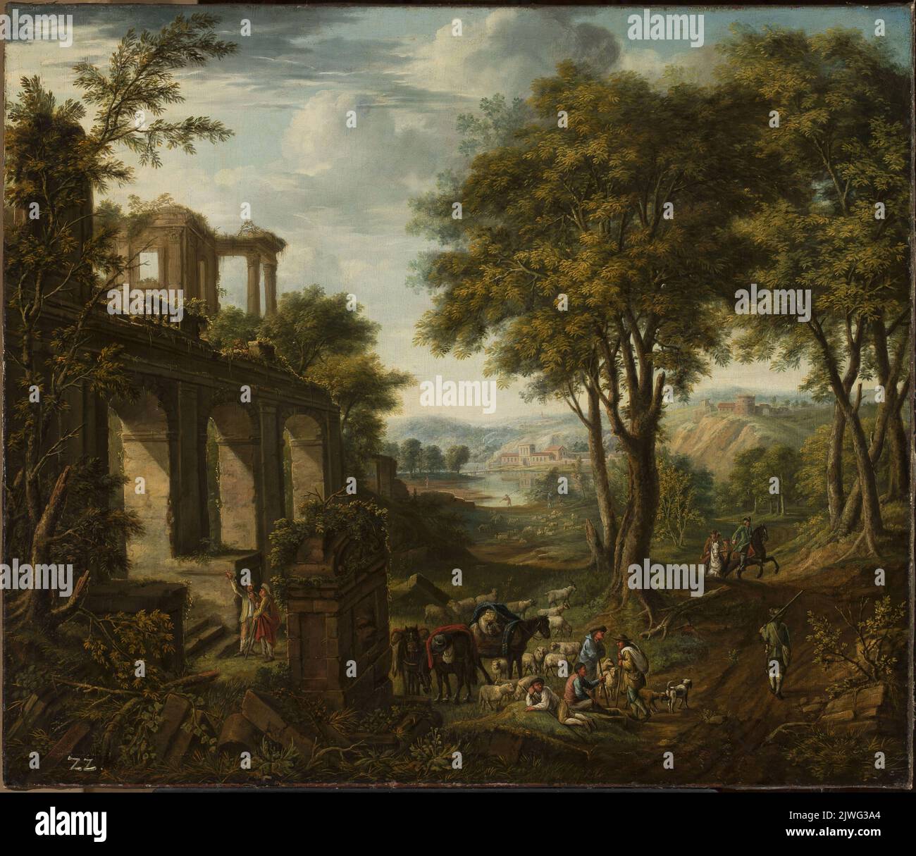 Landscape with ruins. Welsch, Peter, painter Stock Photo - Alamy