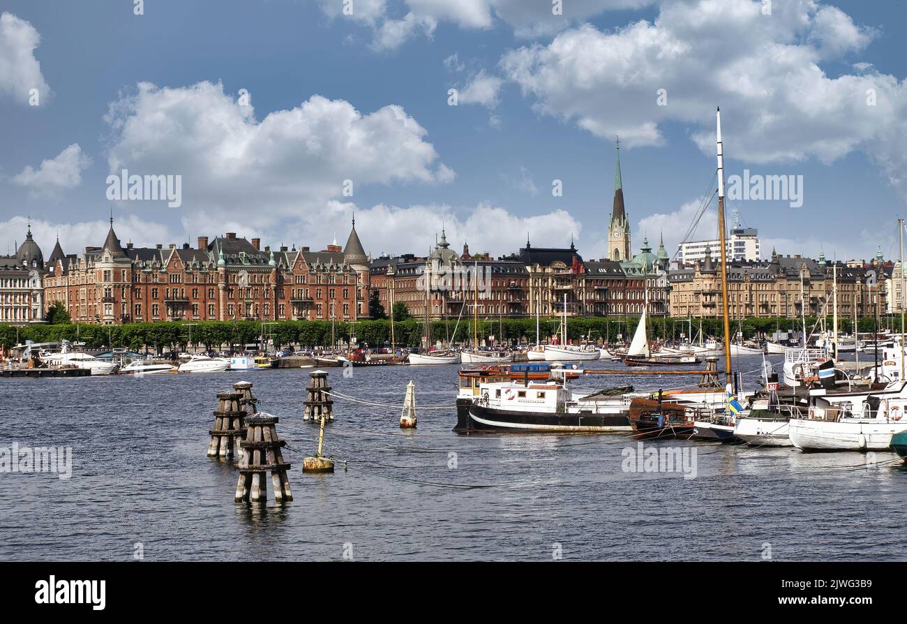 The beautiful waterfront of stockholm (capital of Sweden) with its ...