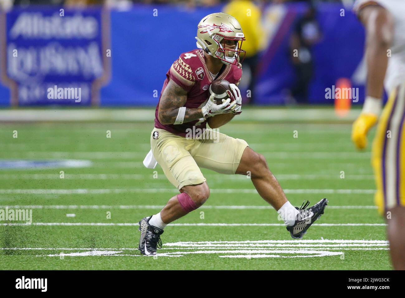 September 4, 2022: Florida St. wide receiver Mycah Pittman (4) looks in ...