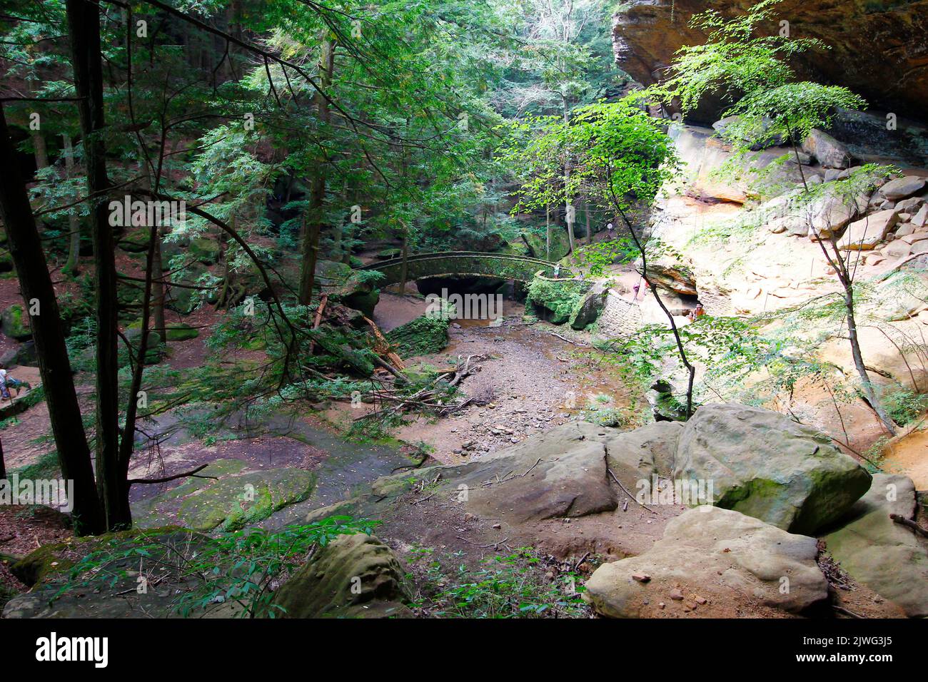 Old Man's Cave in Summer, Hocking Hills State Park, Ohio Stock Photo ...