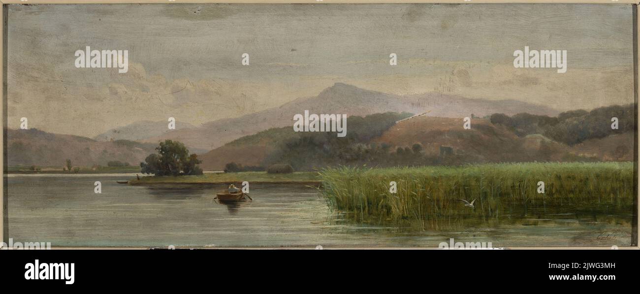 Lake Chiusi in Tuscany. Gelati, Lorenzo (1824-1893), painter Stock ...