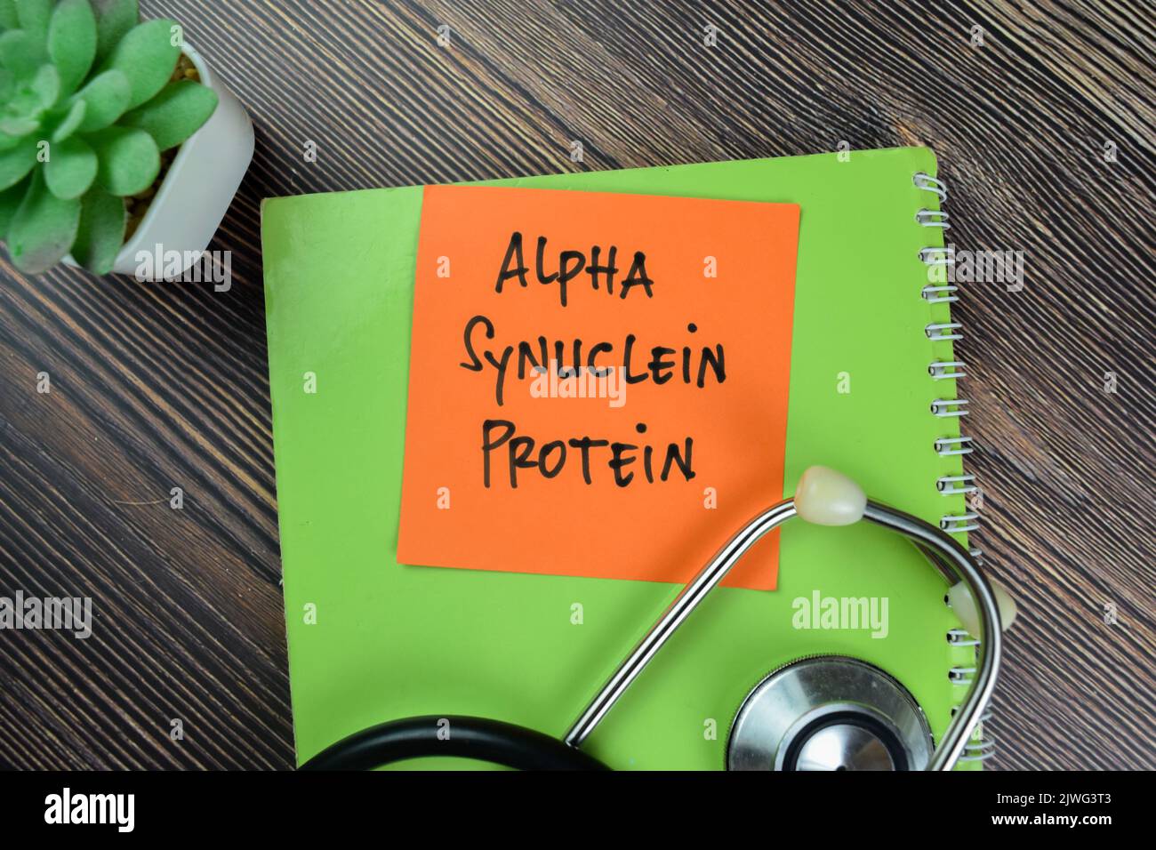 Concept of Alpha Synuclein Protein write on sticky notes isolated on ...