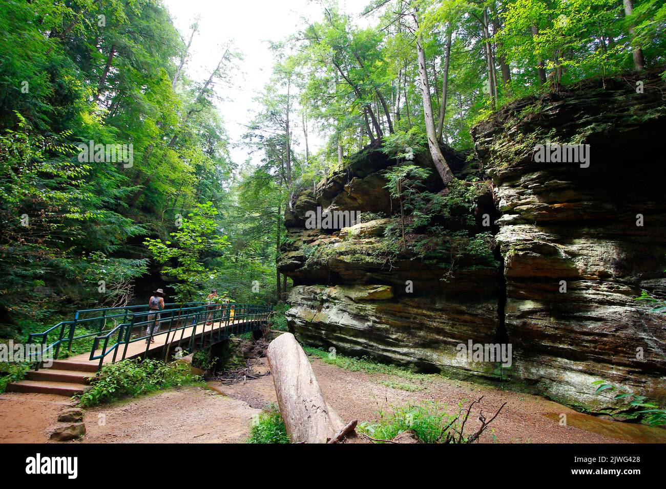 Old Man's Cave in Summer, Hocking Hills State Park, Ohio Stock Photo ...