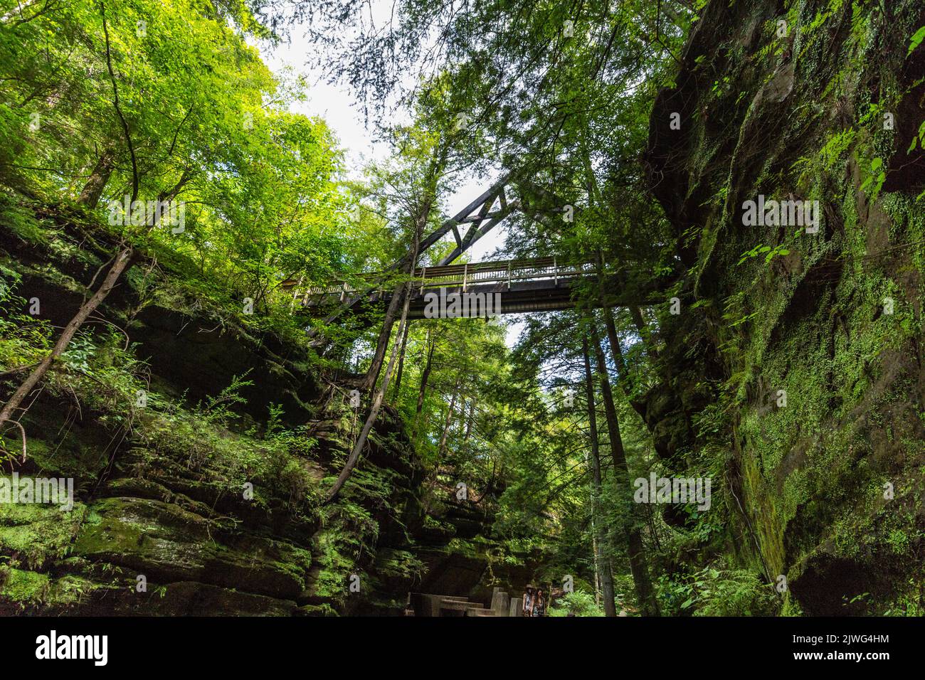 Old Man's Cave in Summer, Hocking Hills State Park, Ohio Stock Photo ...