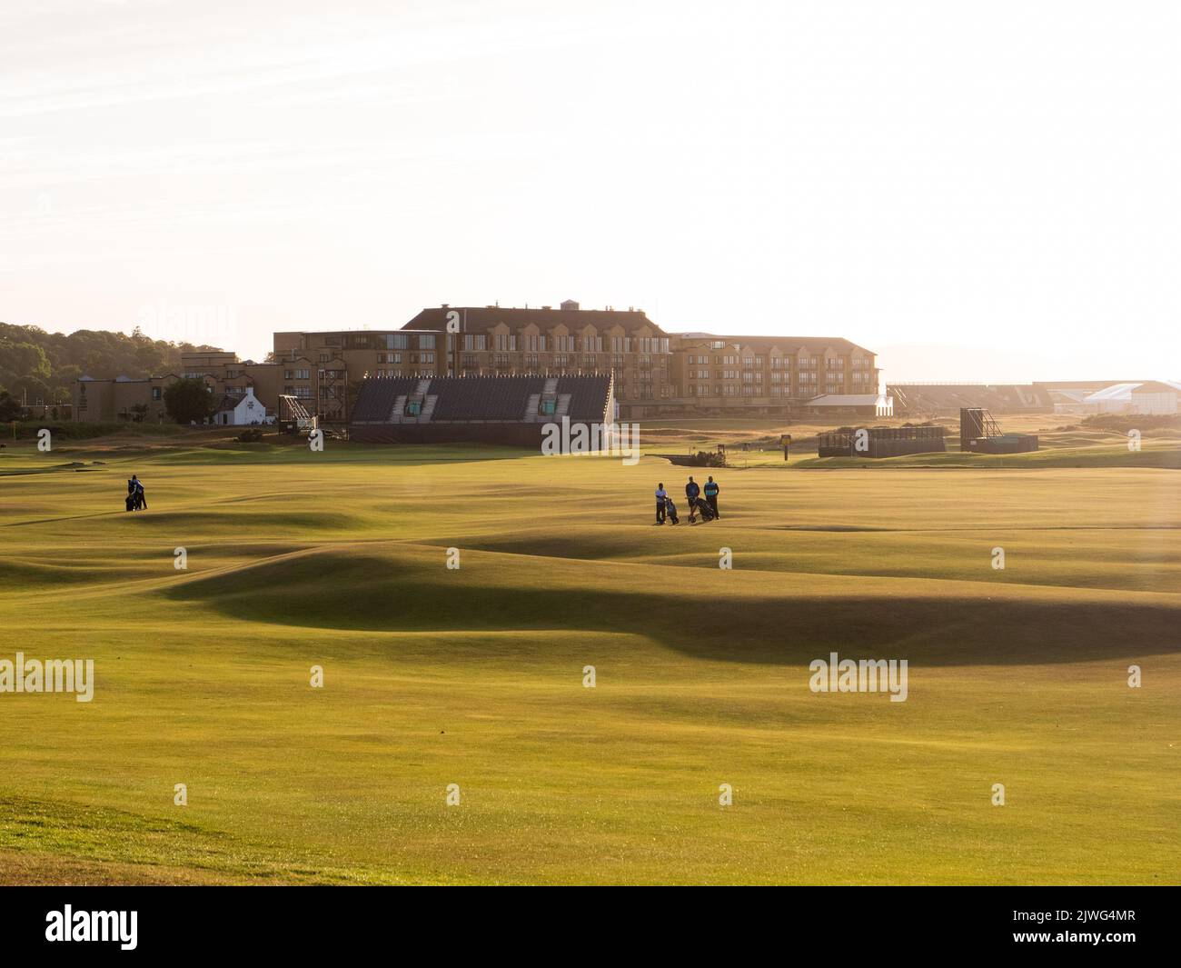 The Golfers walking across the beautiful and legendary Old Course at St ...