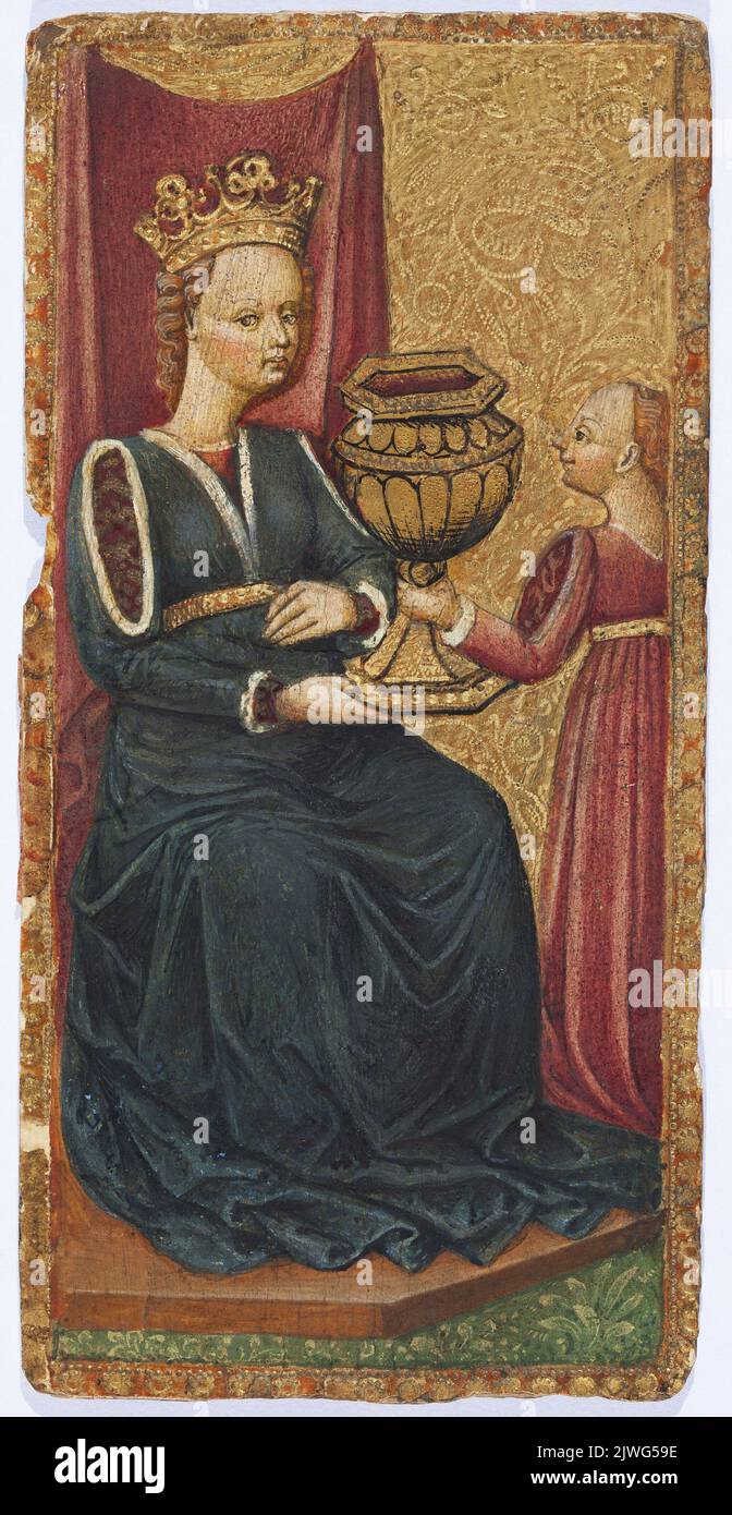 Tarocco card. The Queen of Cups - limning. unknown, painter Stock Photo ...