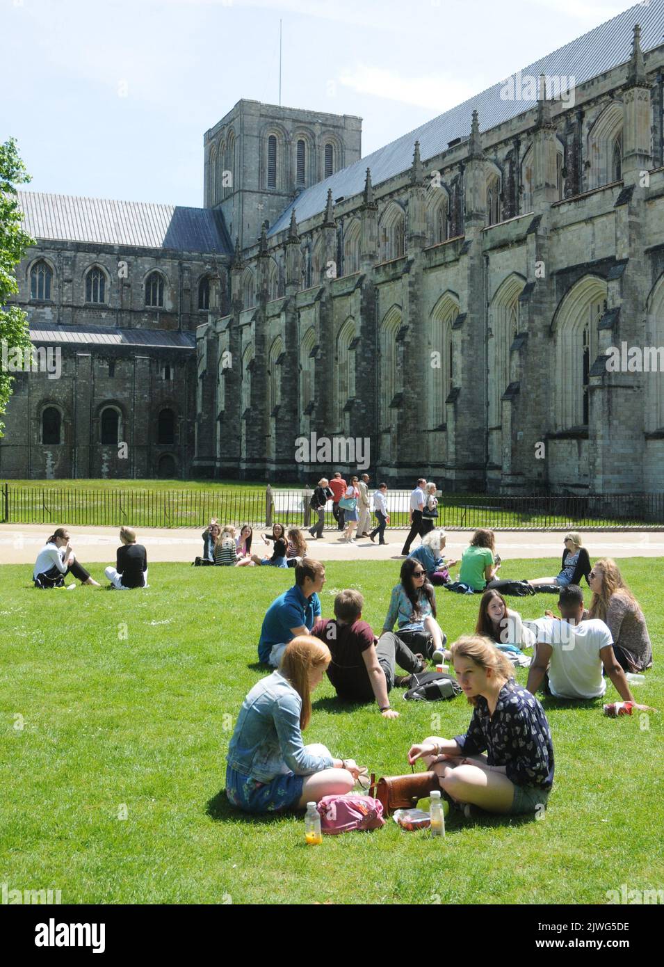 ENJOYING THE SUN FOR A PICNIC IN THE OPEN ALONGSIDE WINCHESTER ...