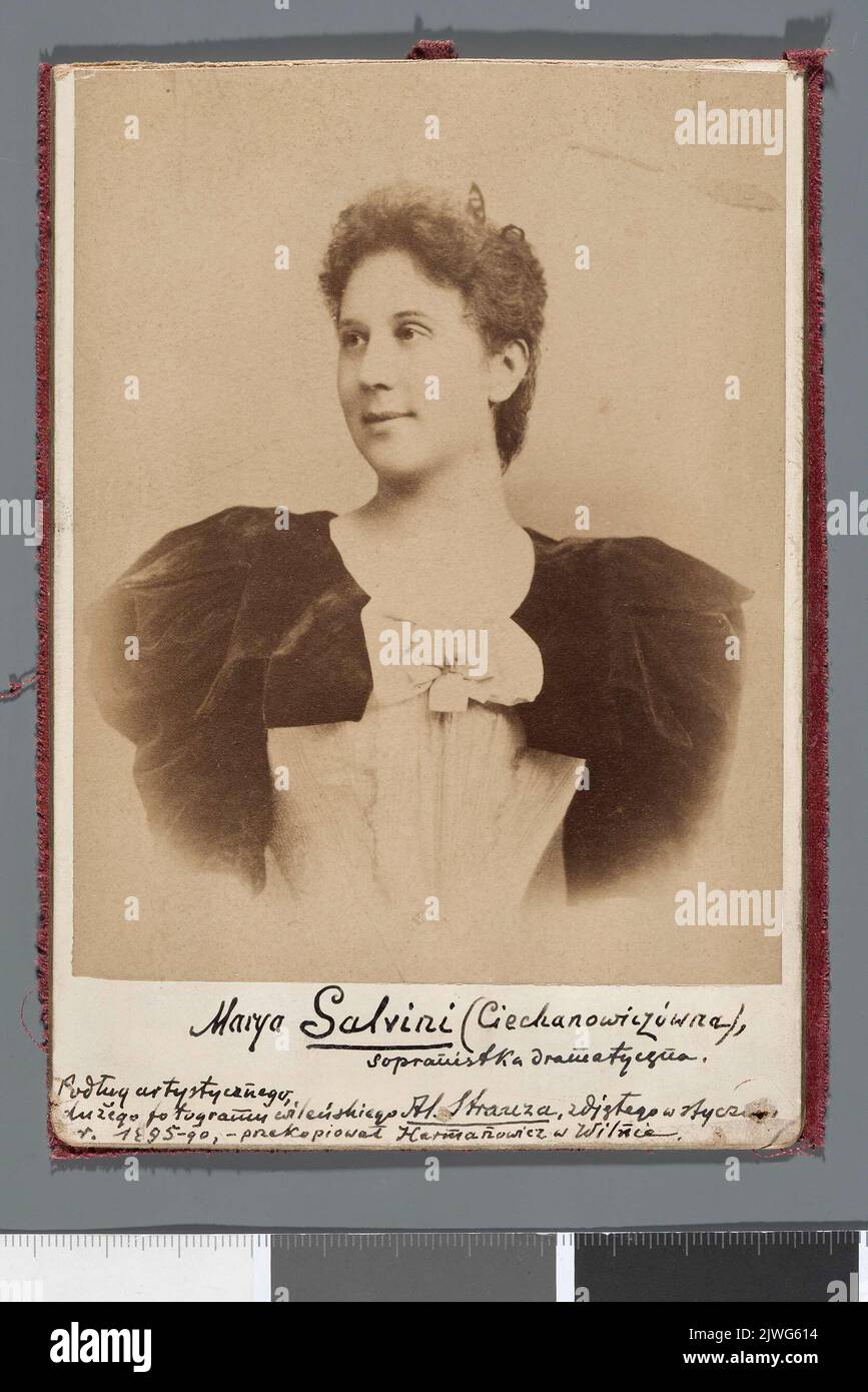 Portrait of Maria Salvini (Ciechanowiczówna), opera singer (bust ...