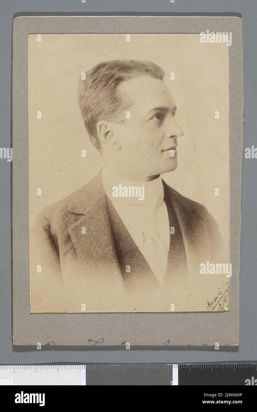 Portrait of Adolf Walewski (1852-1911), actor, director (bust, profile ...