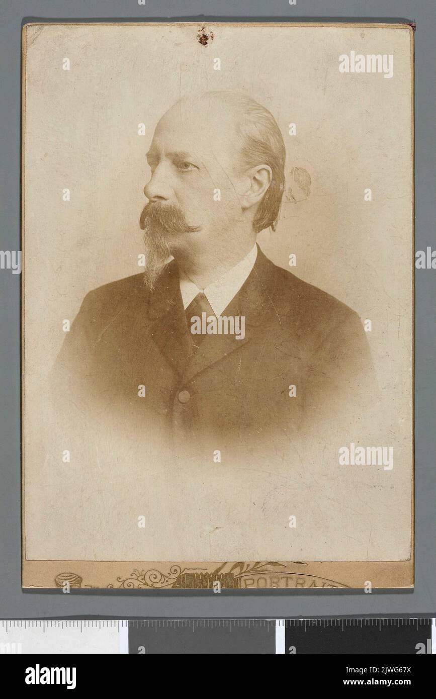 Portrait of man with moustache and beard (bust, profile view). unknown ...