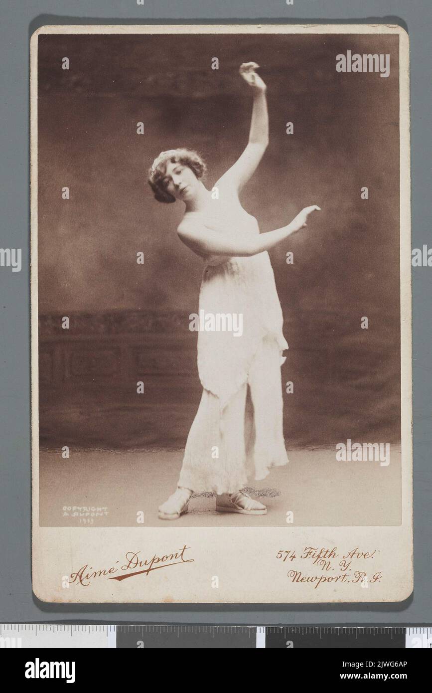 Portrait of dancer in stage dress (entire figure, at studio). Dupont ...