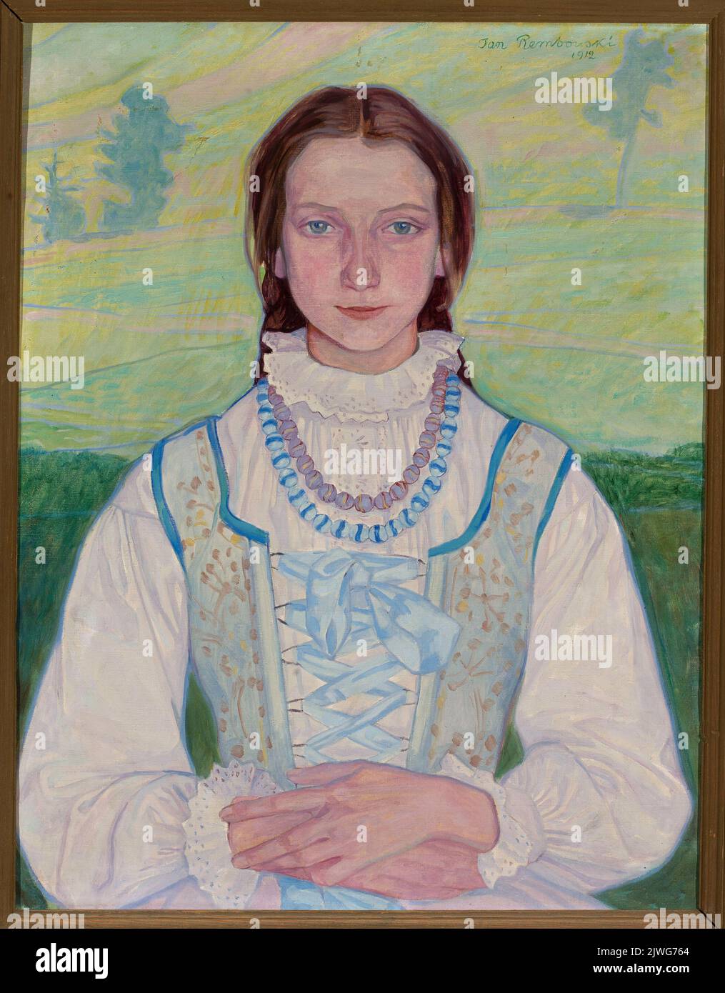 Girl from the Highlands. Rembowski, Jan (1879-1923), painter Stock ...