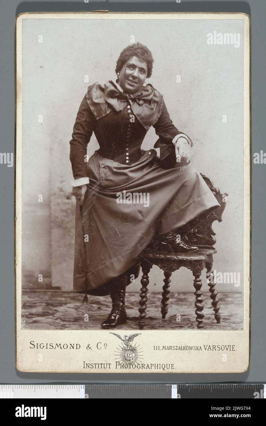 Portrait of an actress in stage costume (entire figure, en face ...