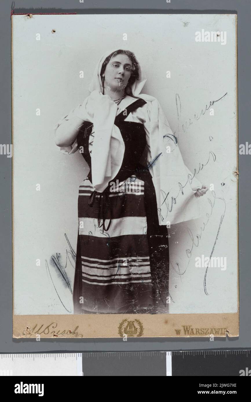 Portrait of Maryla Colonelli, singer in stage costume (view from the ...