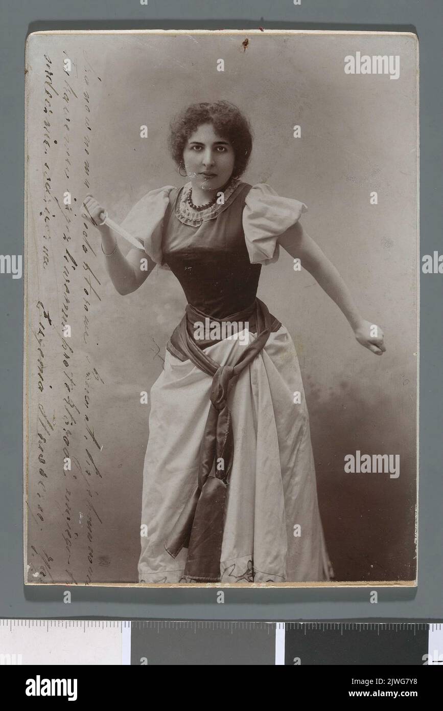 Portrait of Eugenia Strassern, opera singer, in costume for the role of ...
